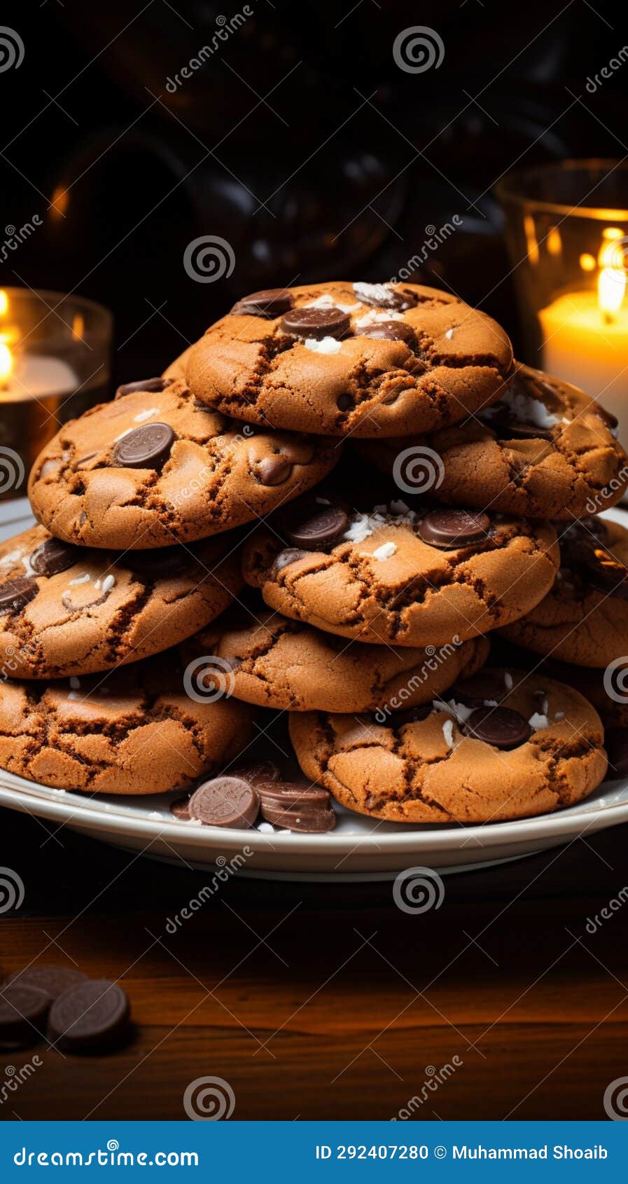 Indulgence on a Plate an Array of Chocolate Cookies Ready for Savoring ...