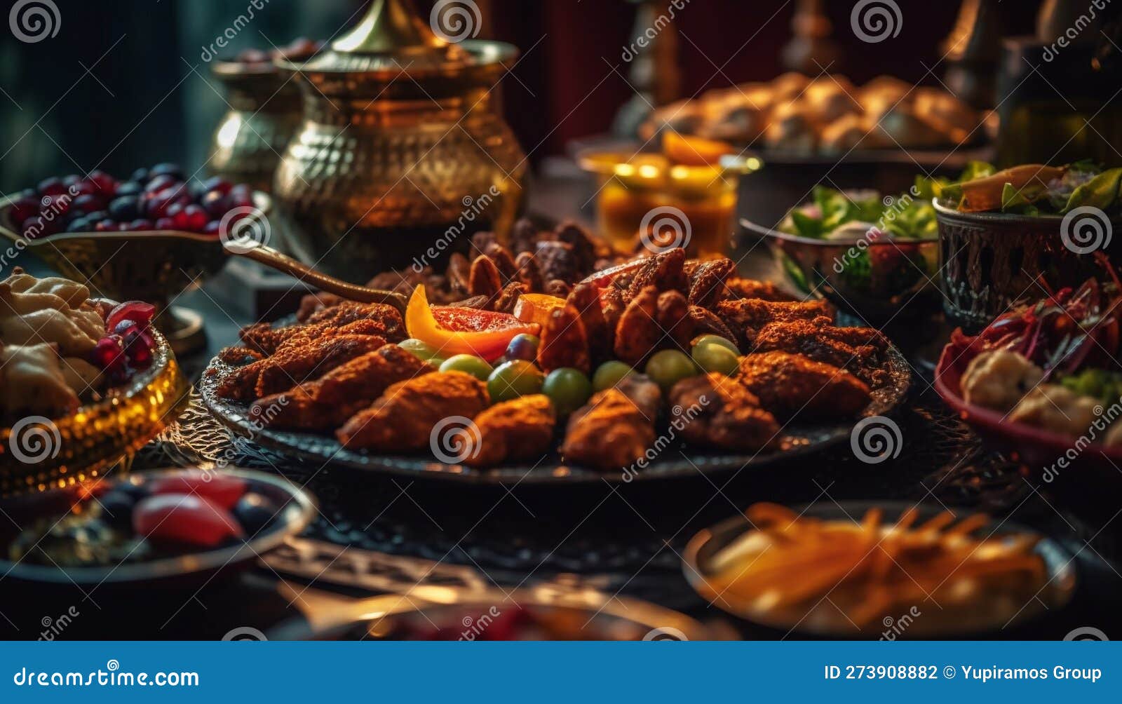 Indulgence And Variety On Rustic Gourmet Table Generated By AI Stock ...