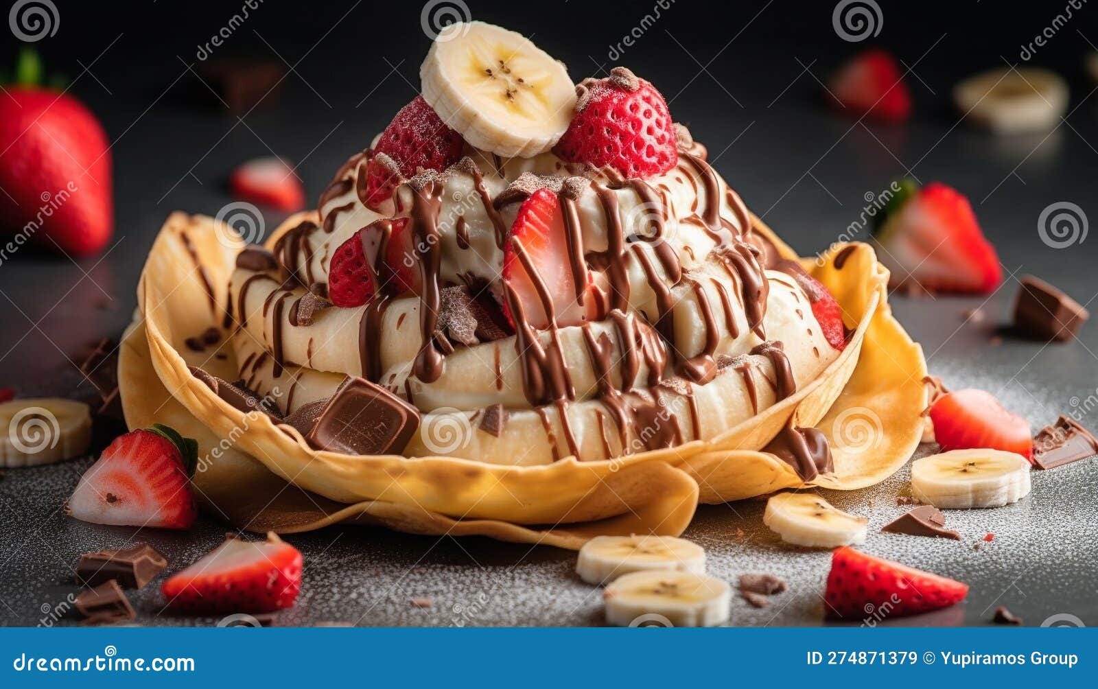 Indulgent Berry Dessert Stack with Chocolate Sauce Generated by AI ...