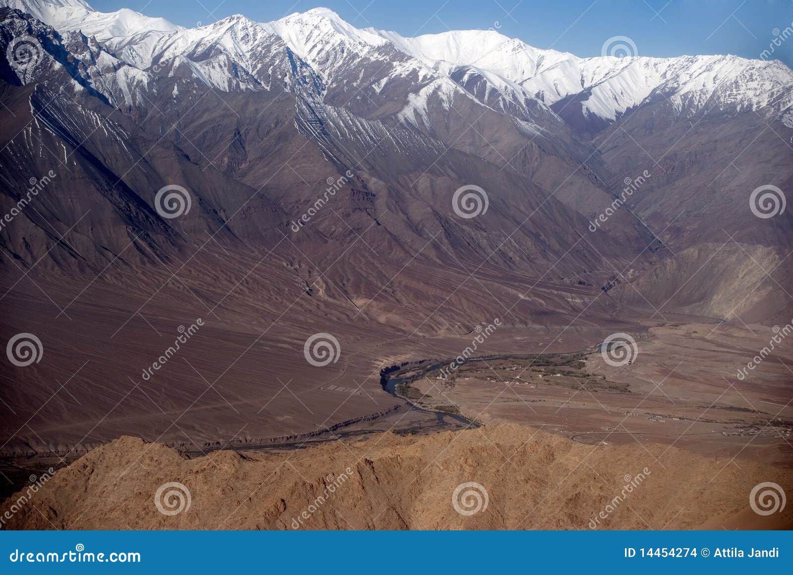Indus River And Kargil City, Leh, Ladakh, Jammu And Kashmir, India ...