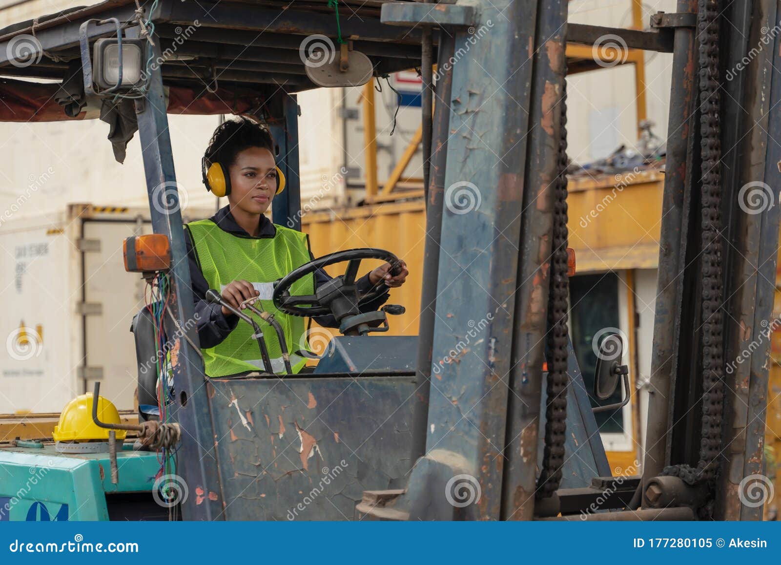 Industial Background of African American Container Yard and Cargo ...