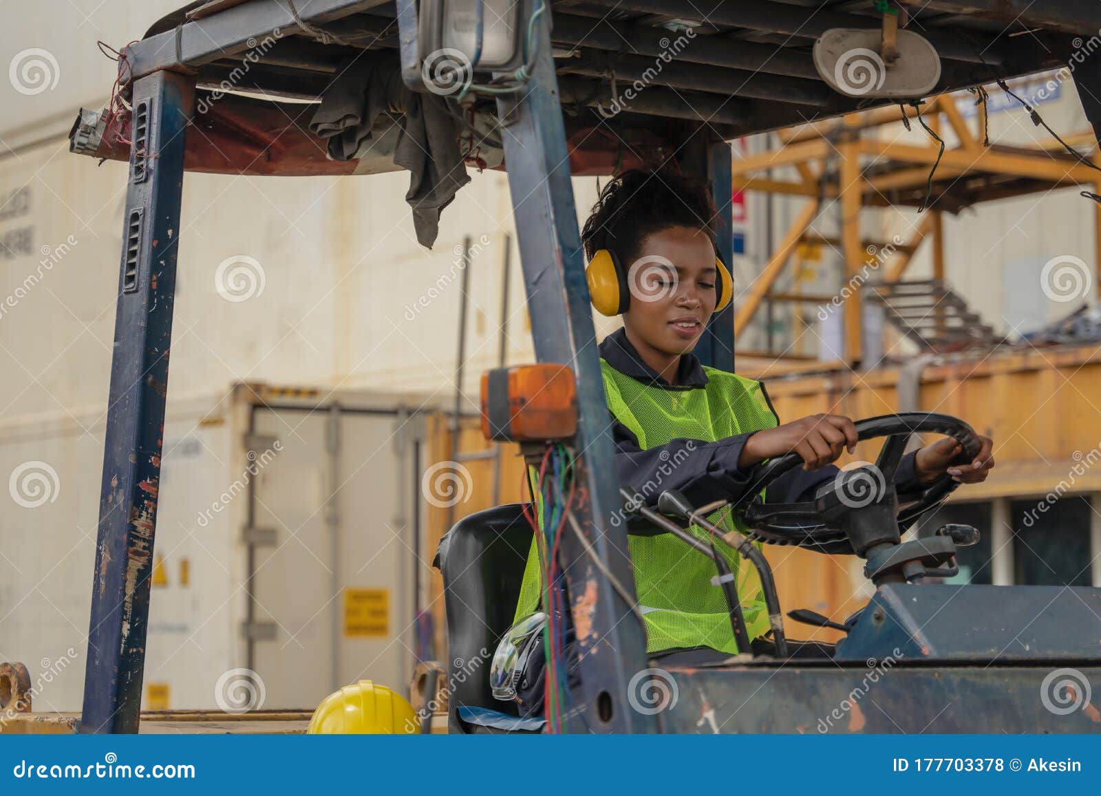 Industial Background of African American Container Yard and Cargo ...