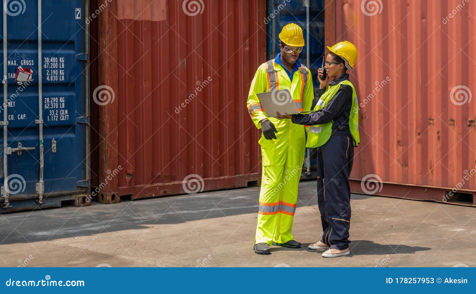 Industrail Background of African American Containers Yard and Cargo ...
