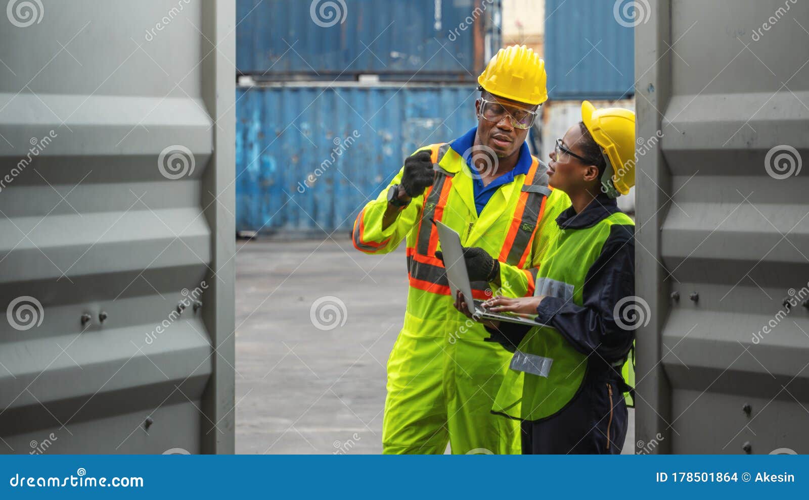 Industrail Background of African American Containers Yard and Cargo ...