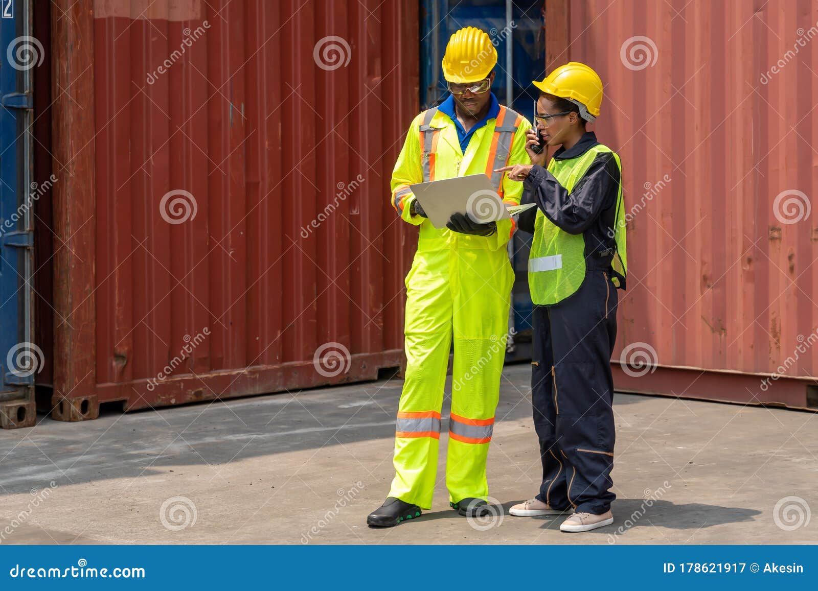 Industrail Background of African American Containers Yard and Cargo ...
