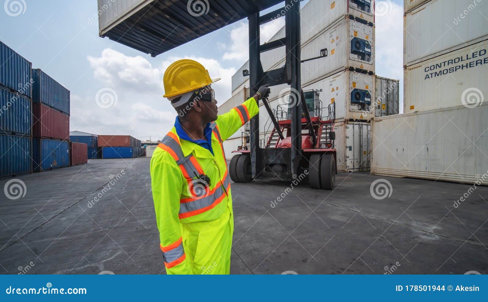 Industrail Background Of African American Containers Yard And Cargo ...