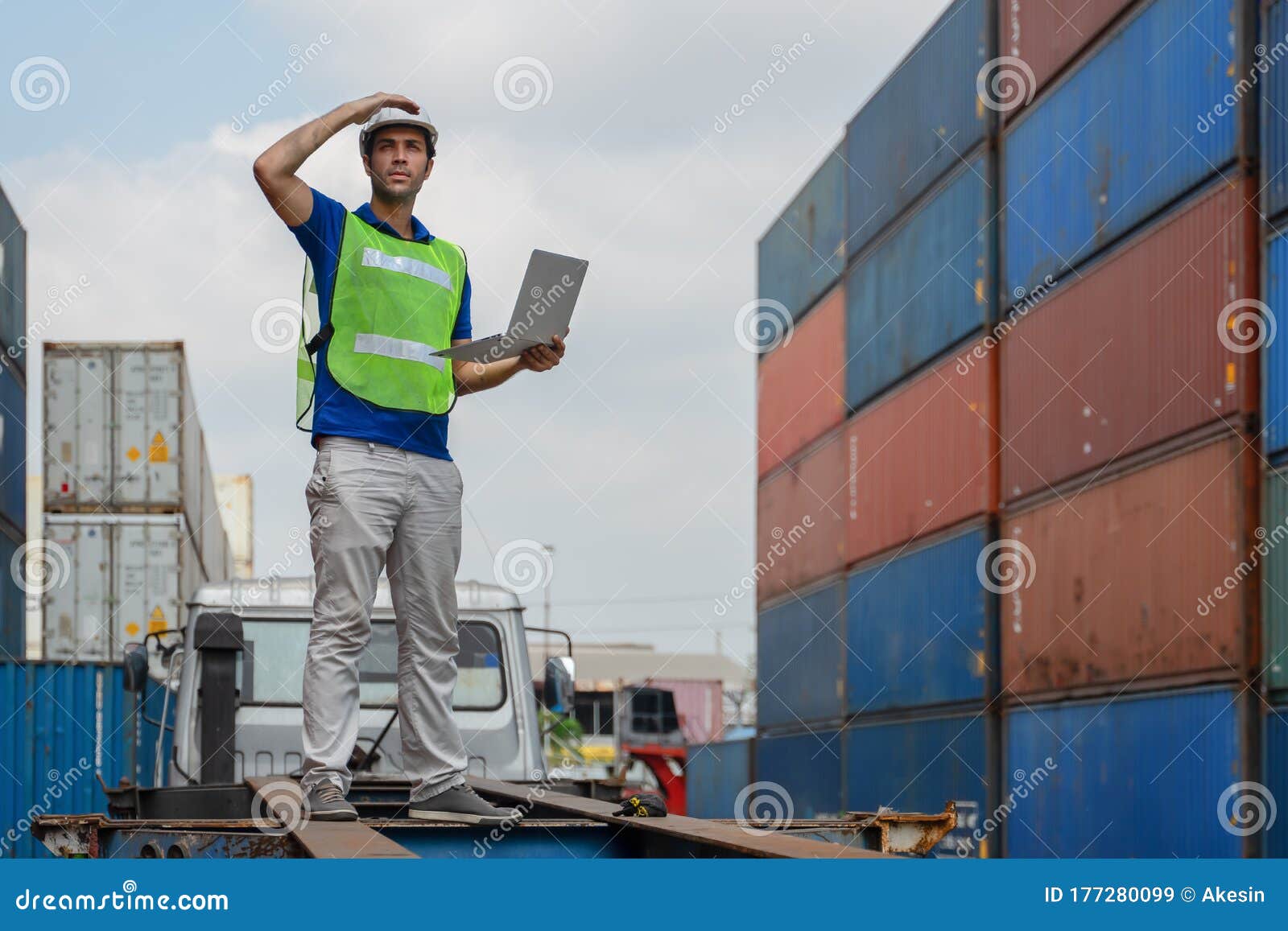 Industrail Background Of African American Containers Yard And Cargo ...