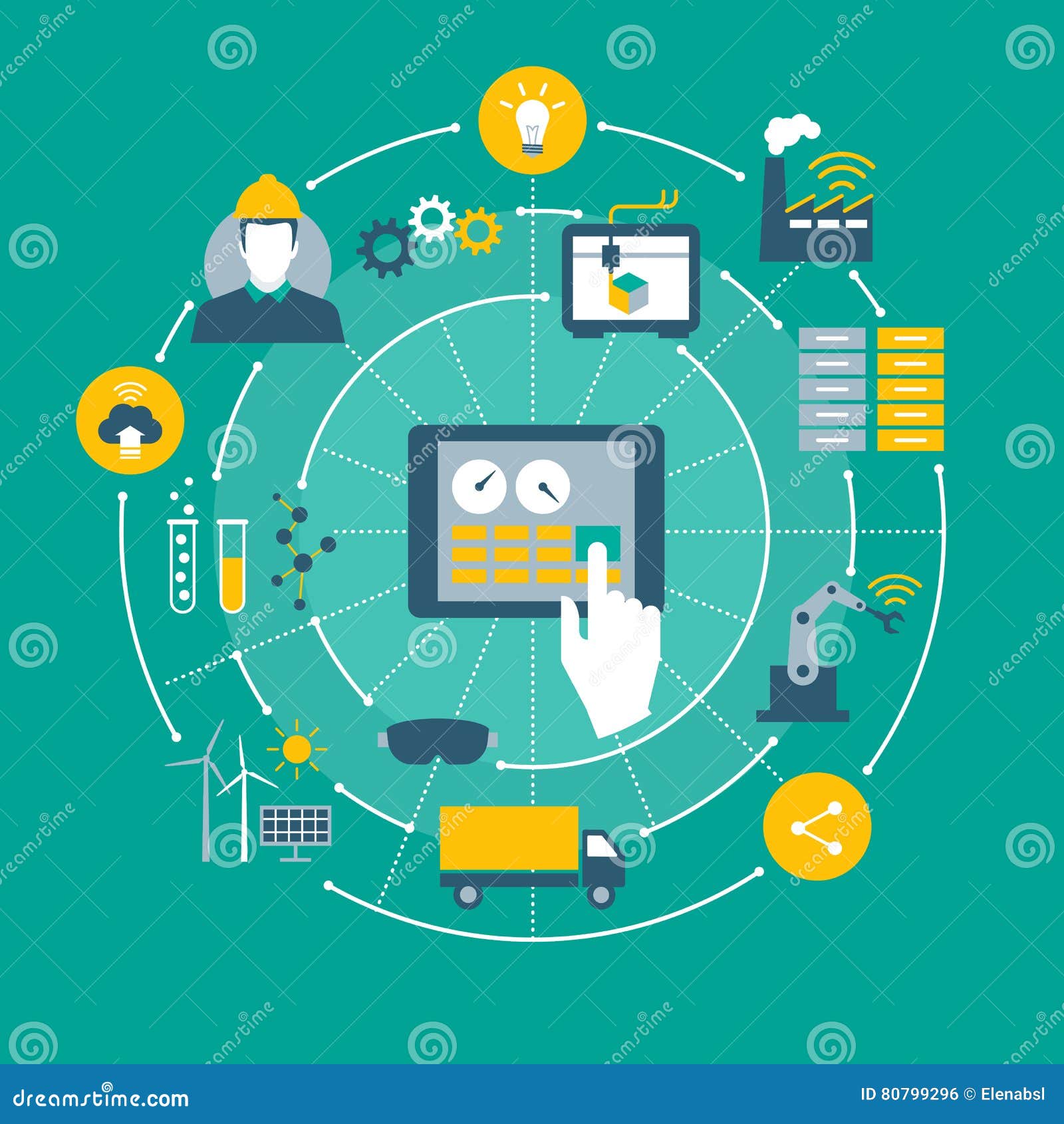 Industria 4 ilustración del vector. Ilustración de elegante - 80799296