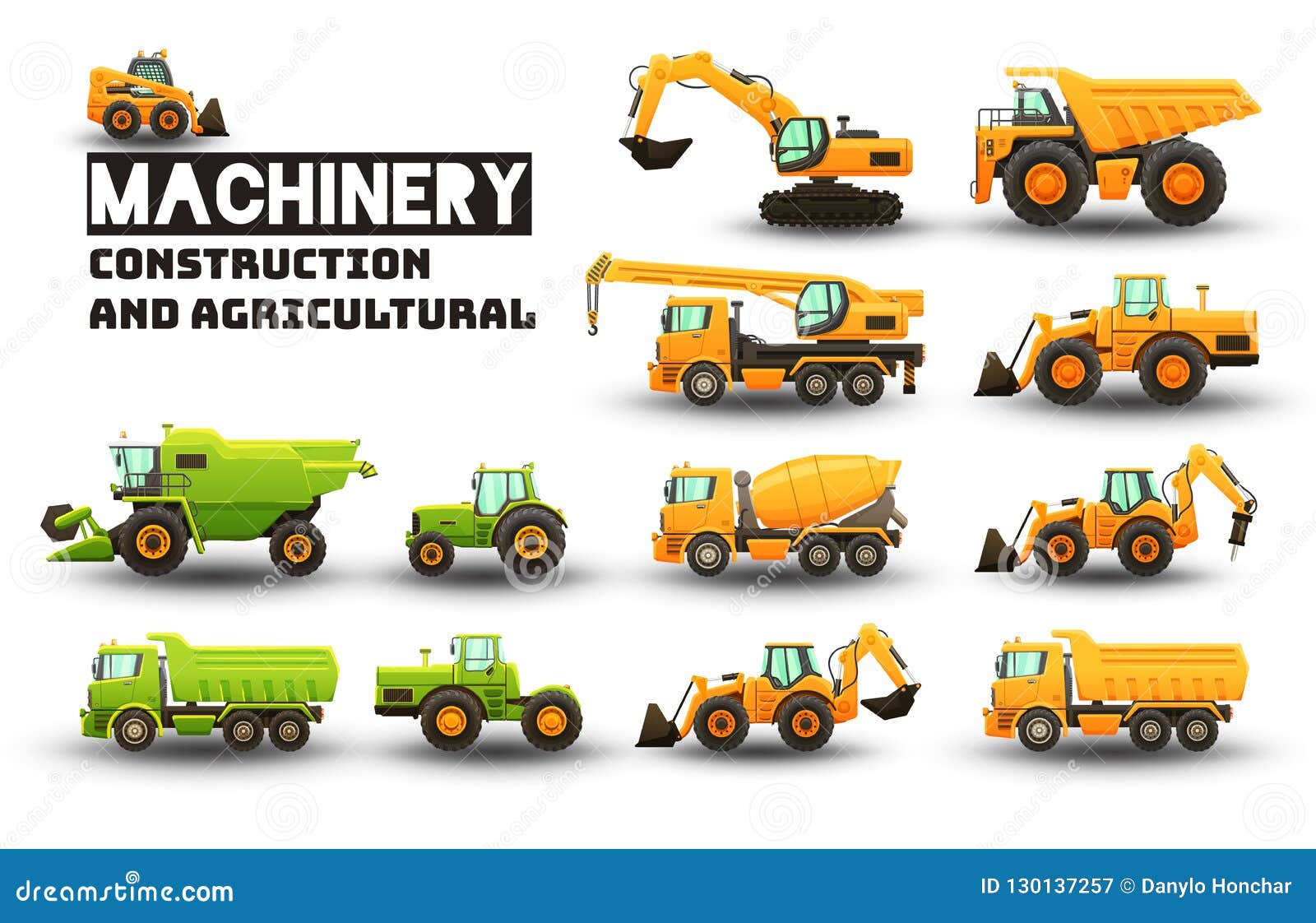 Industrial and Agricultural Machinery Set. Vector Eps10 Isolated ...
