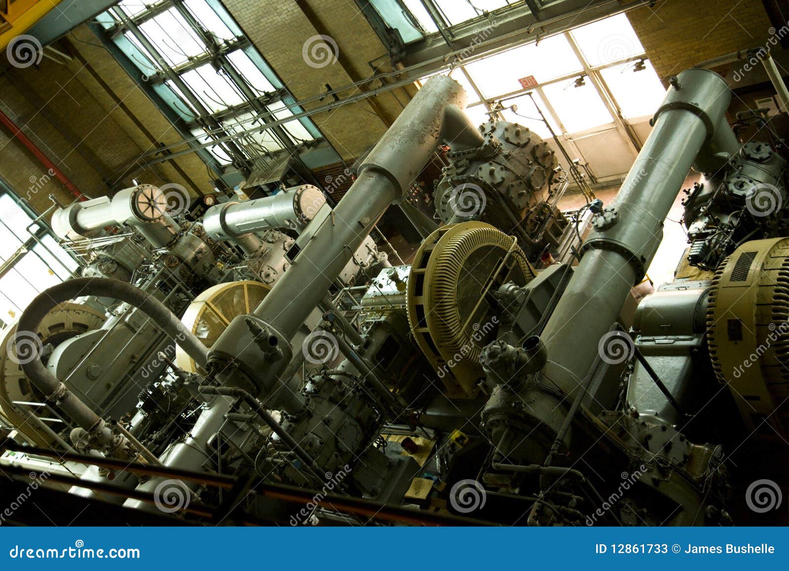 Industrial air compressors stock image. Image of large - 12861733