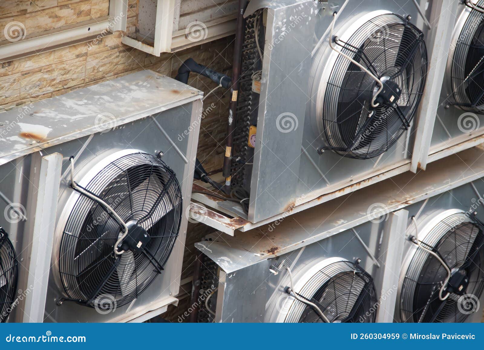 Industrial Air-conditioning External Units Fixed on the External Wall ...
