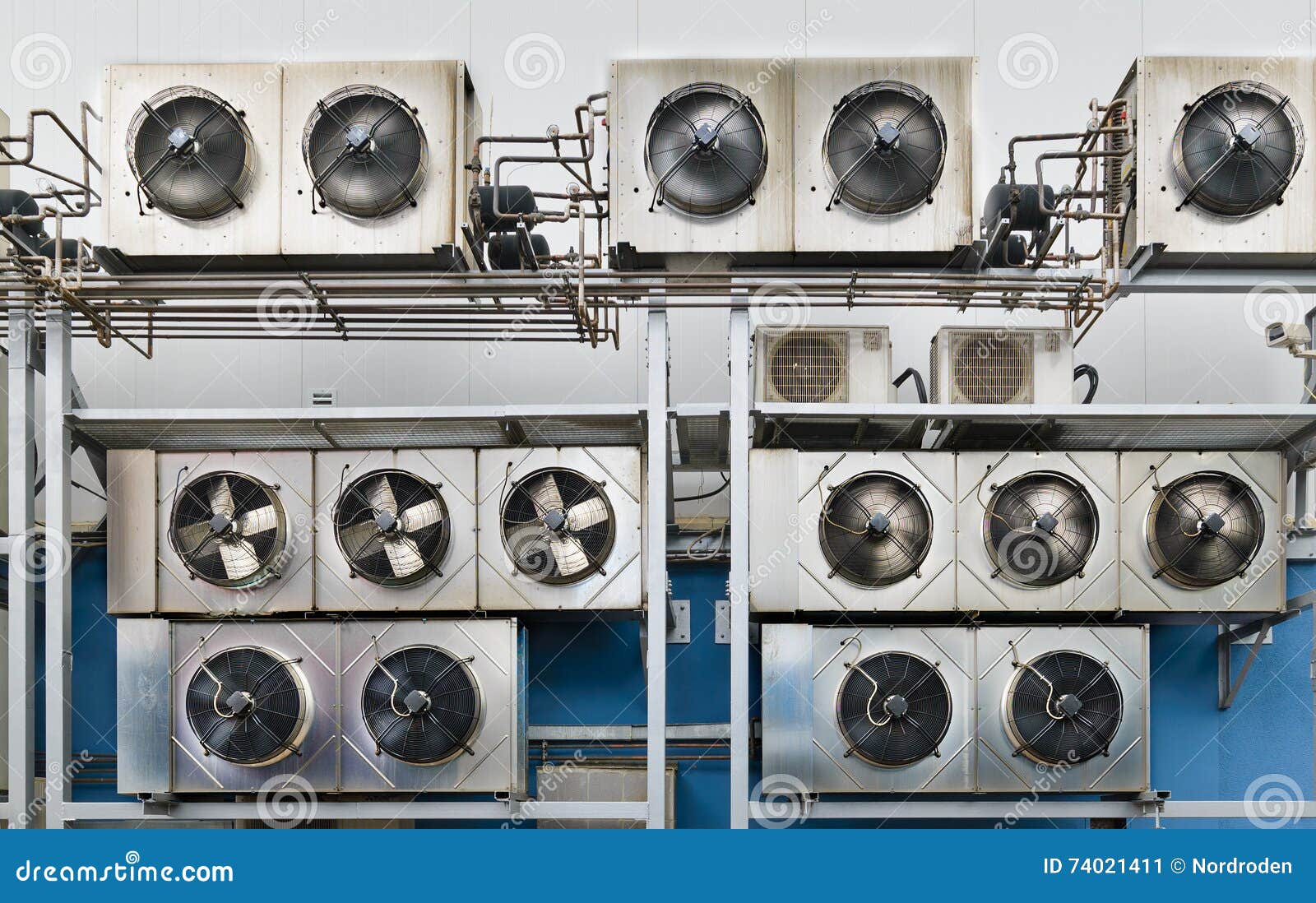 Industrial Air Conditioning Units. Stock Image - Image of chill, large ...