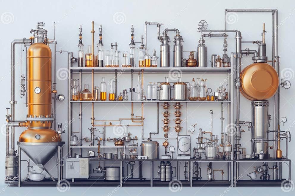 Industrial Alchemy, a Visual Symphony of Science and Technology Stock ...