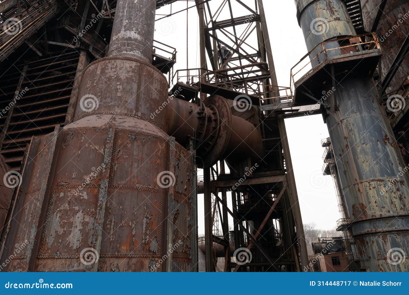 Industrial Architecture with Heavy Metal Structure, Rusting Decay Stock ...