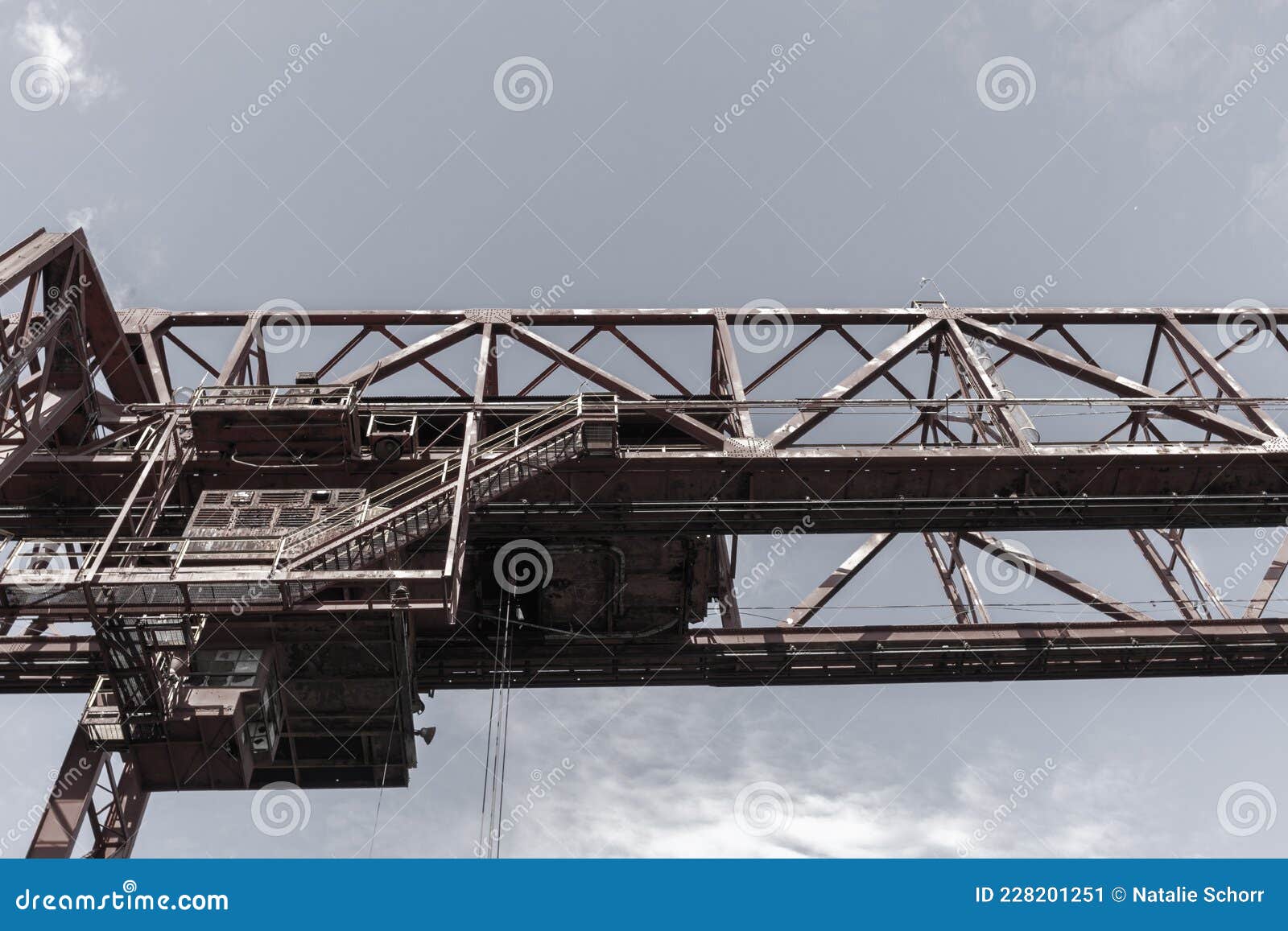 Industrial Architecture Overhead Structure Against a Grey Sky Stock ...