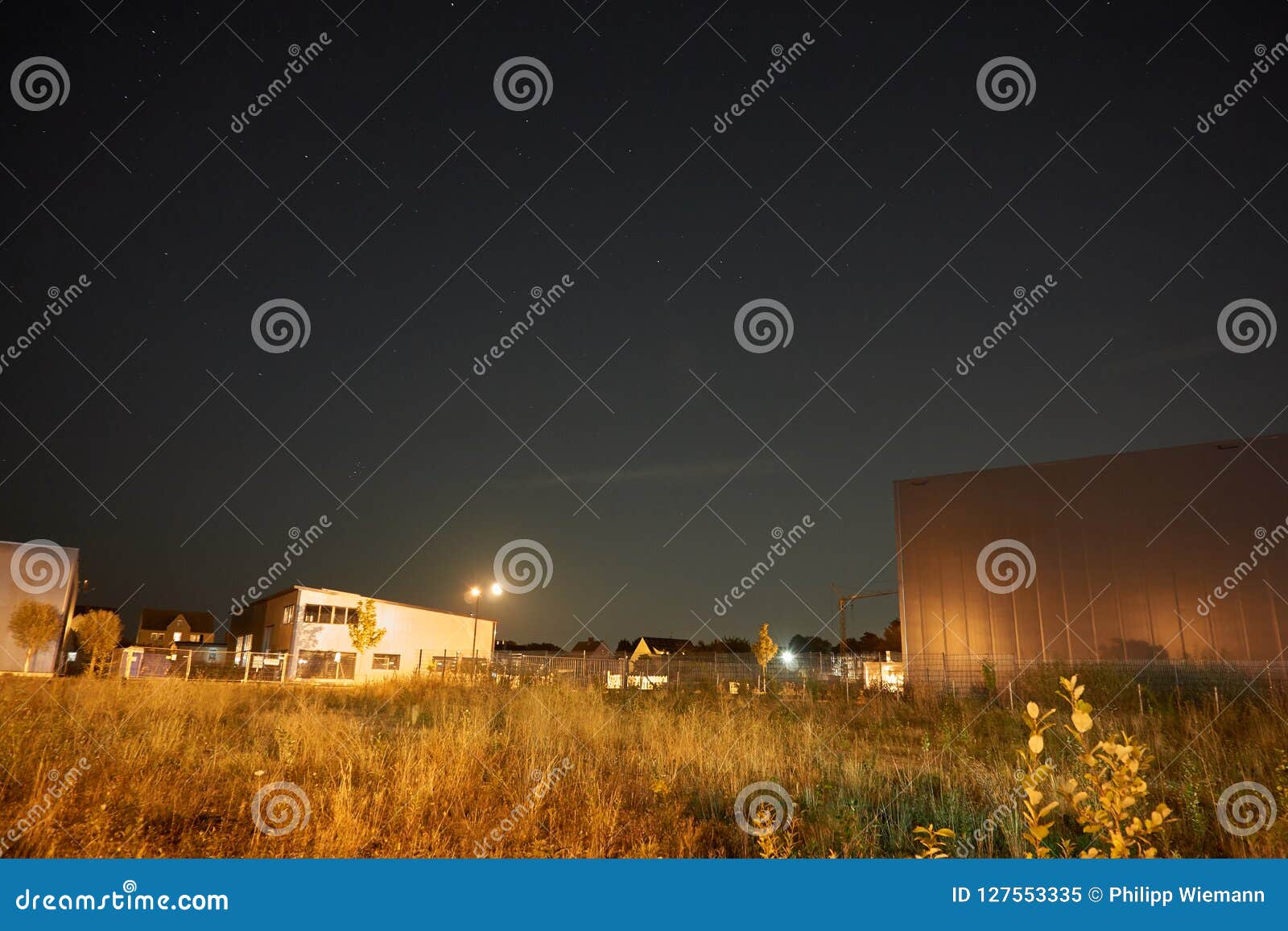 Industrial area by night stock image. Image of industry - 127553335