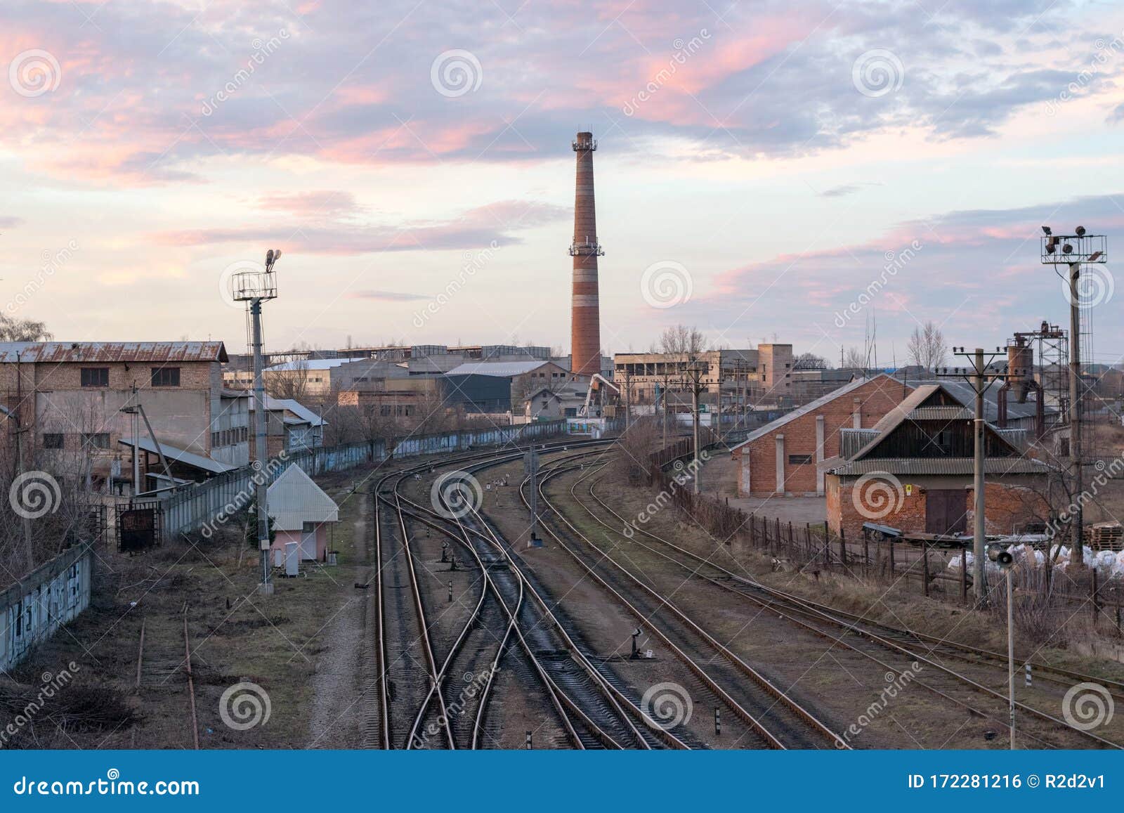 Industrial Area and Railroad Stock Photo - Image of broken, dark: 172281216