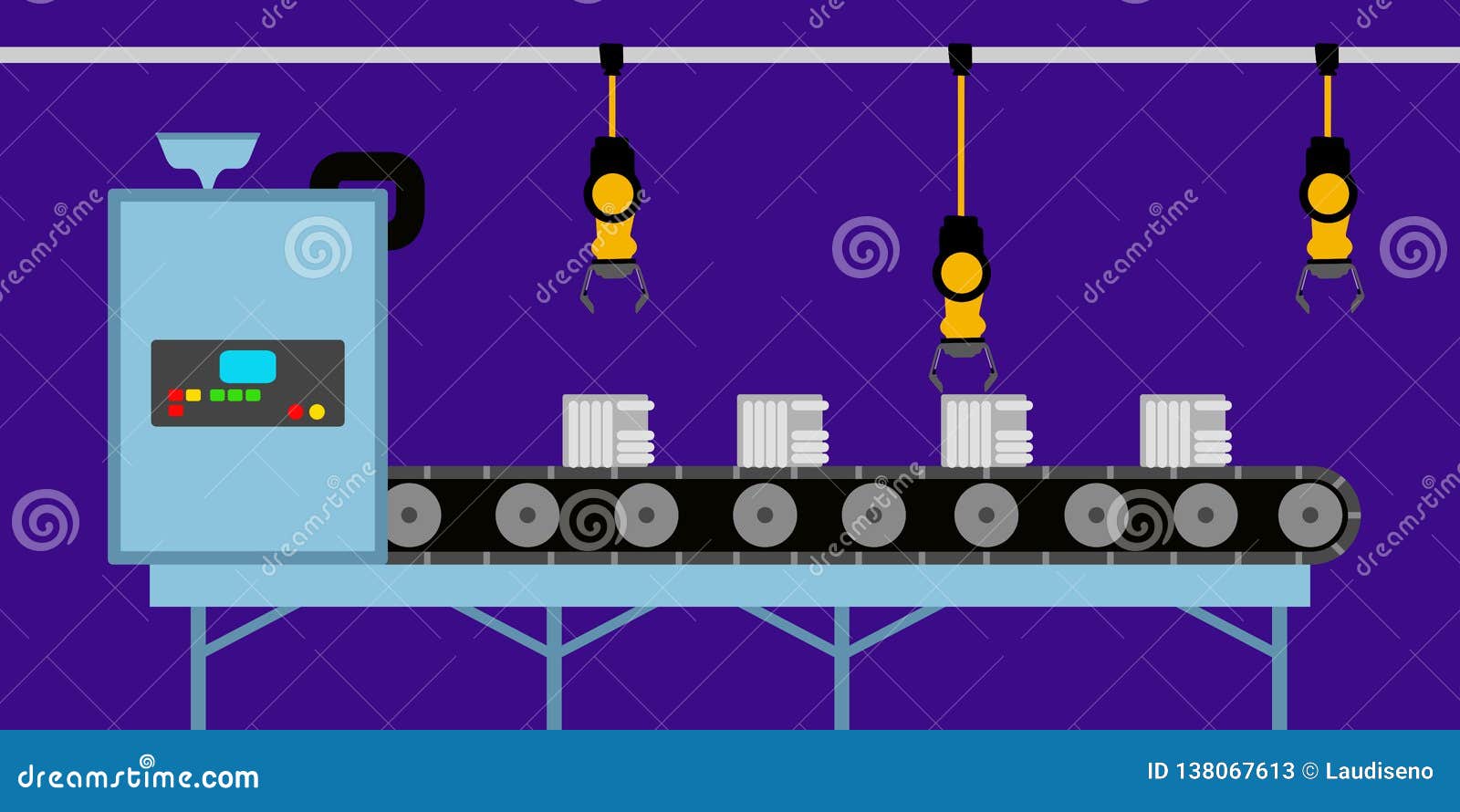 Industrial Assembly Machinery Stock Vector - Illustration of equipment ...