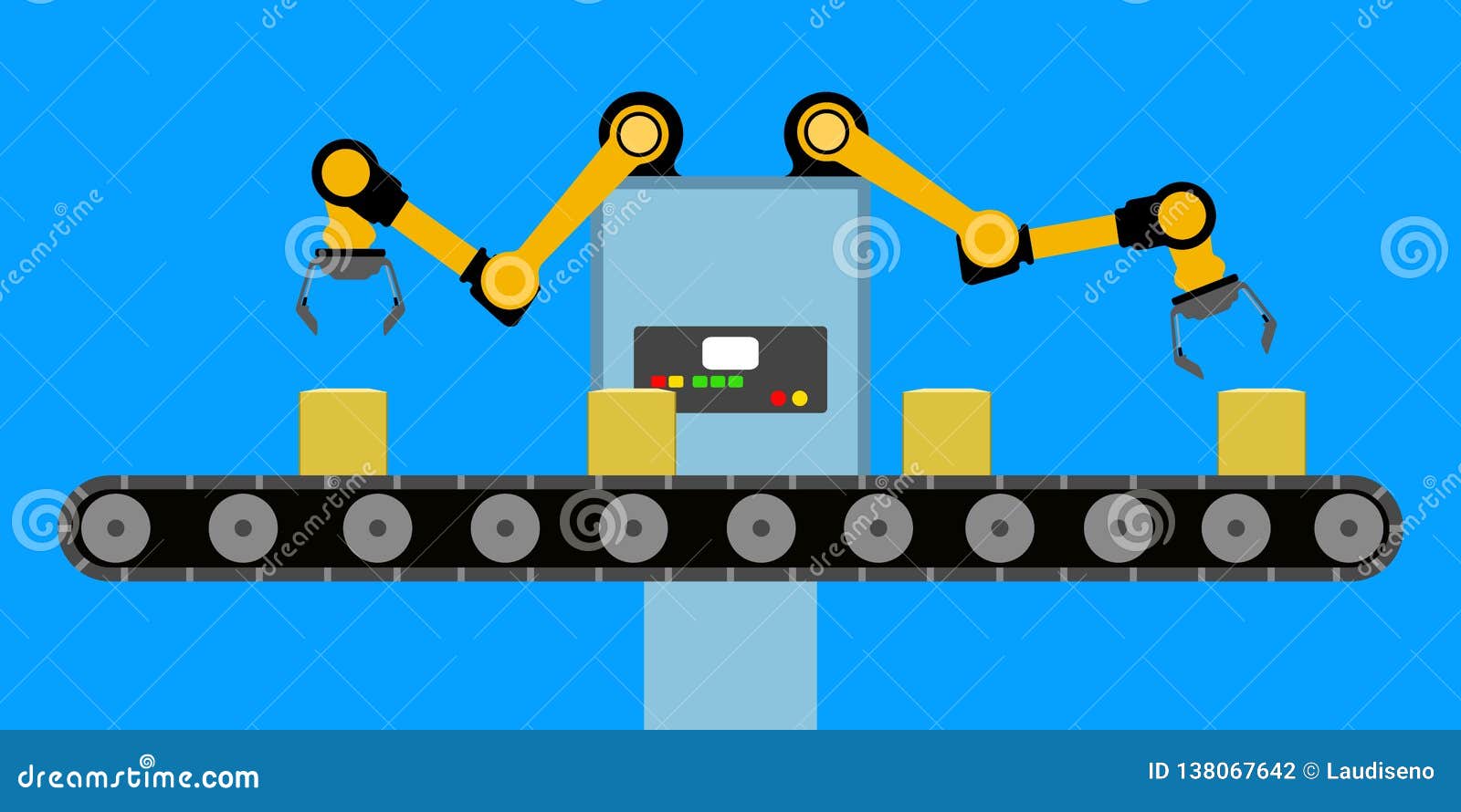 Industrial Assembly Machinery Stock Vector - Illustration of factory ...