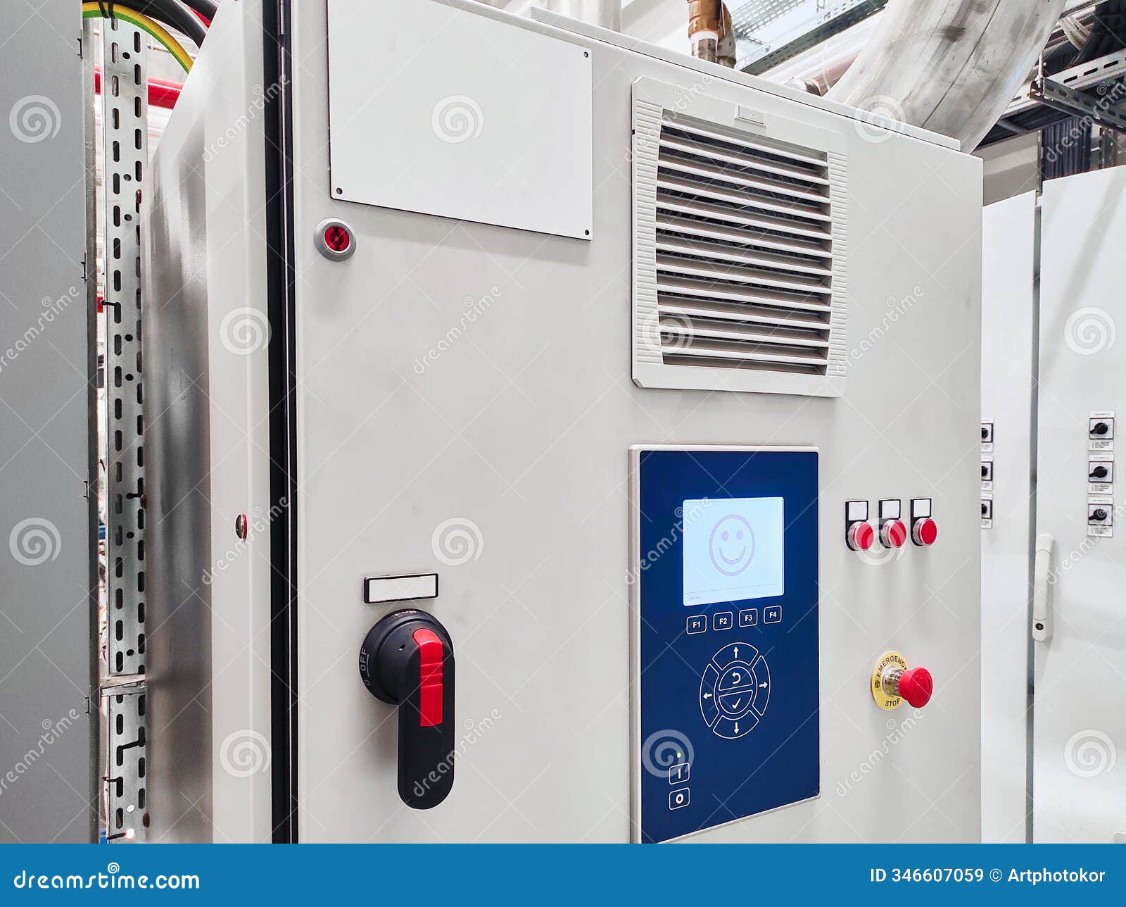 Industrial Assembly Unit with Control Panel, Equipment Close-up Stock ...