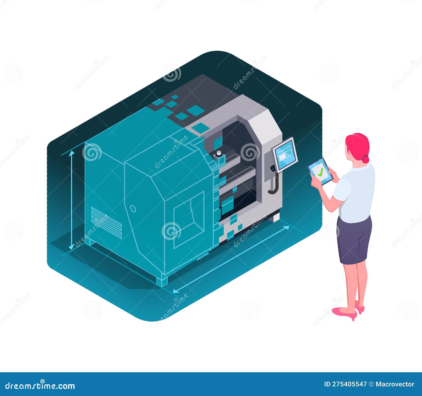 Industrial Augmented Reality Concept Stock Vector - Illustration of ...