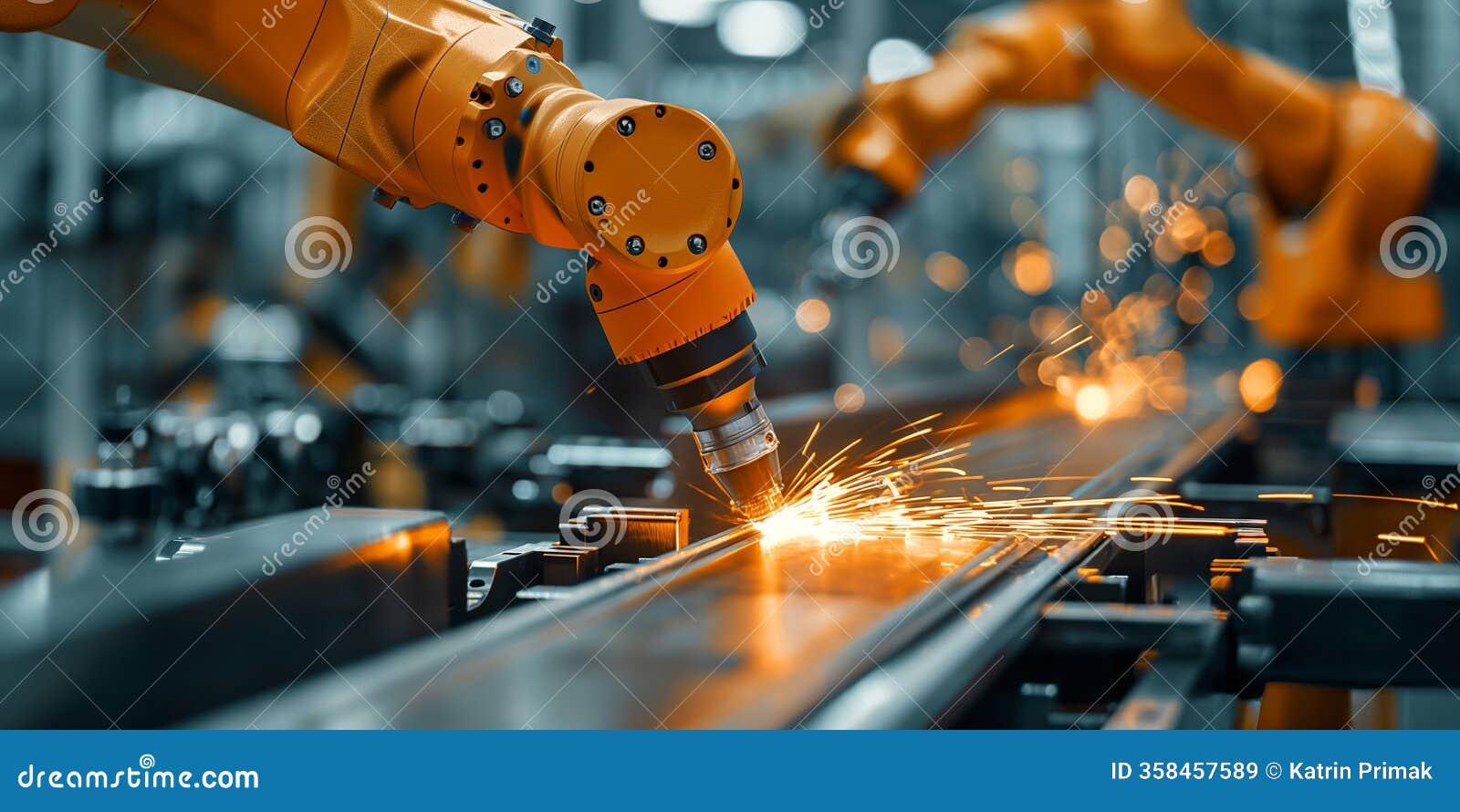 Industrial Automatic Robotic Arm, Modern Factory Using Advanced ...