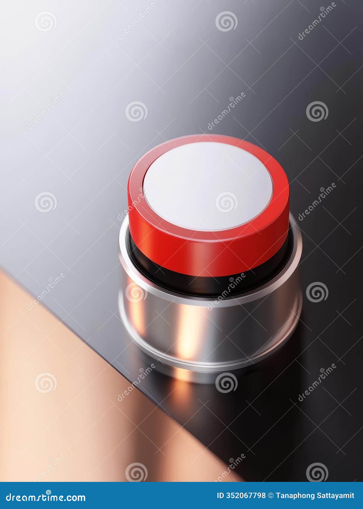 Industrial Automation Conveyor Button Red Button on Silver Metal ...