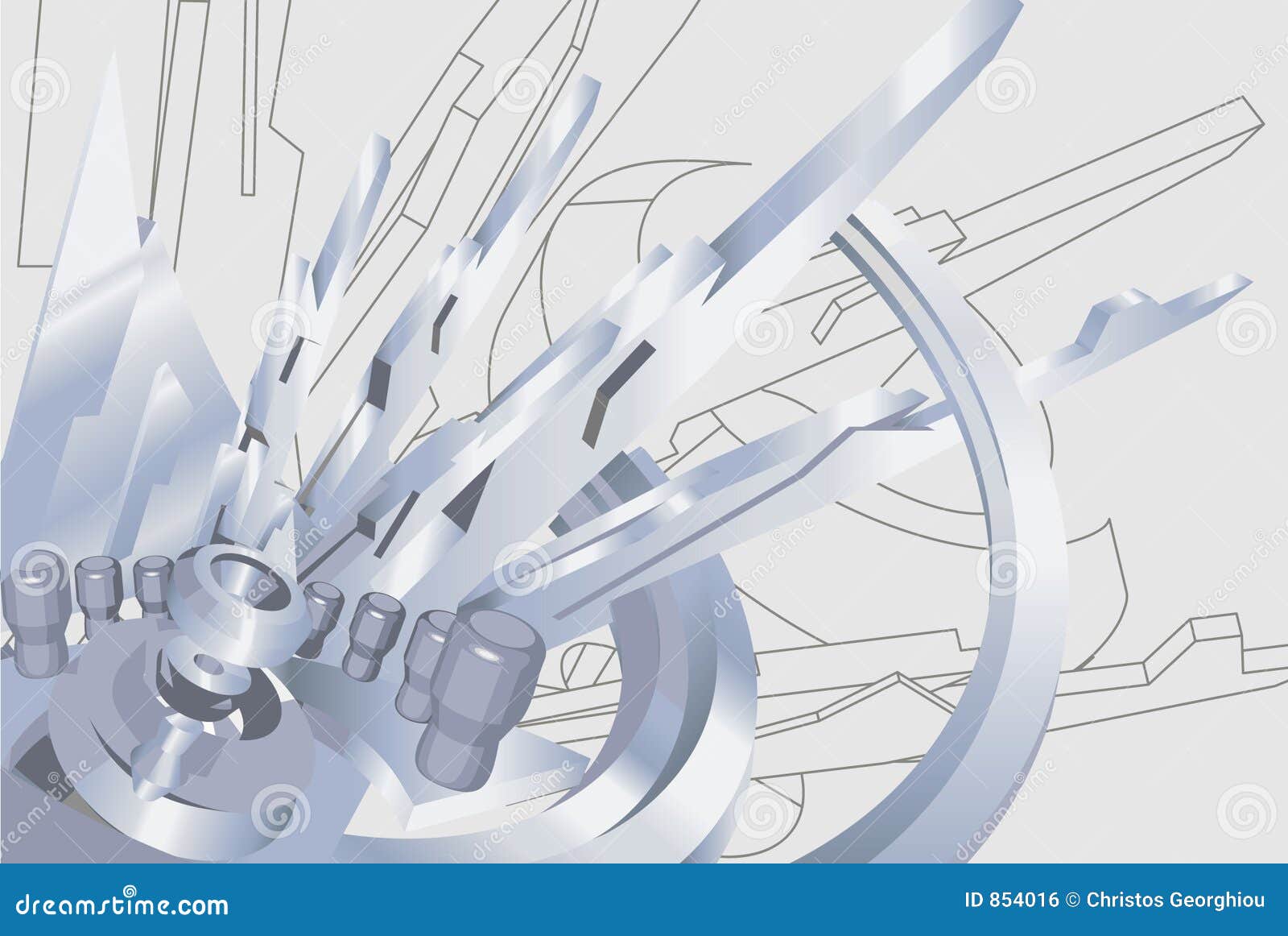 Industrial Technological D Letter Machine With Distorted Fragmented ...