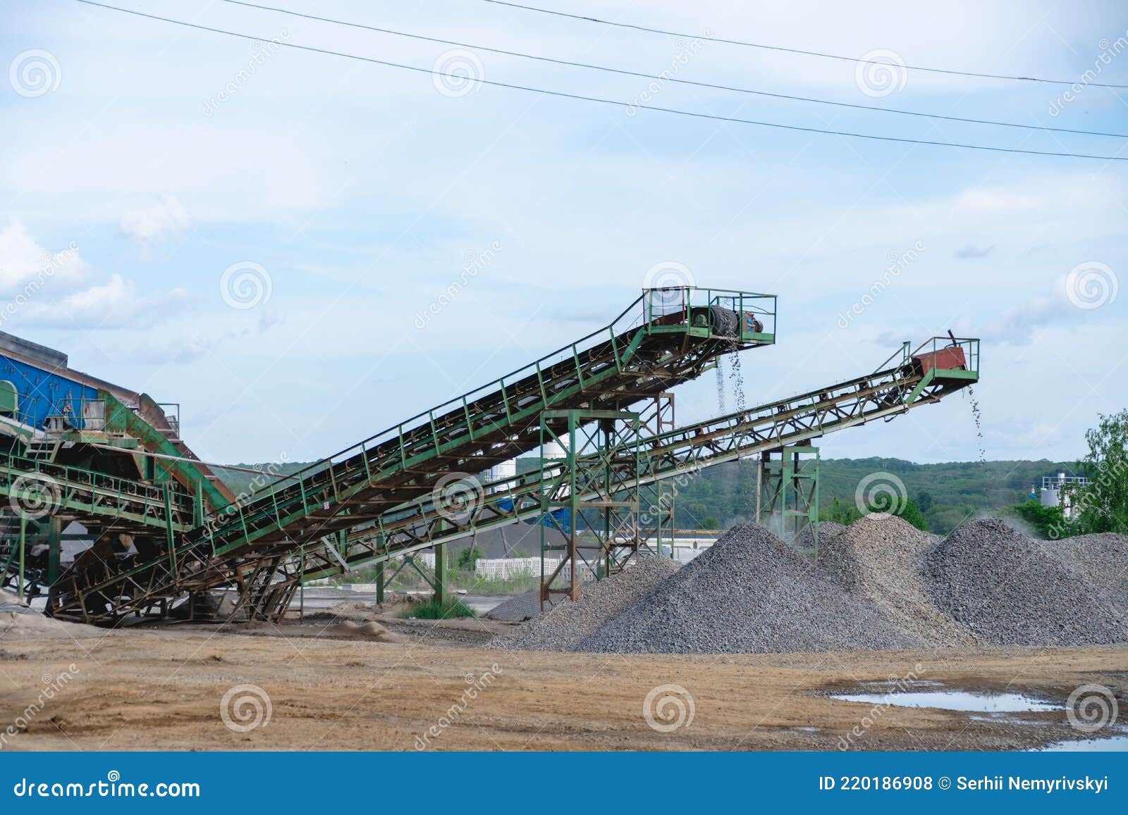 Industrial Background - Crusher Rock Stone Crushing Machine at Open Pit ...
