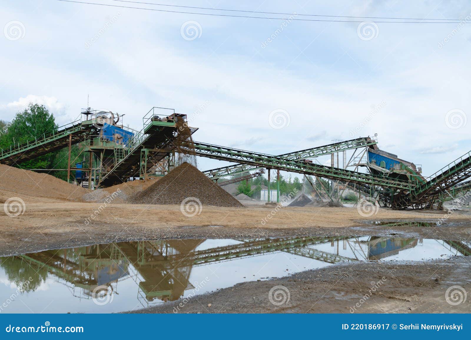 Industrial Background - Crusher Rock Stone Crushing Machine at Open Pit ...