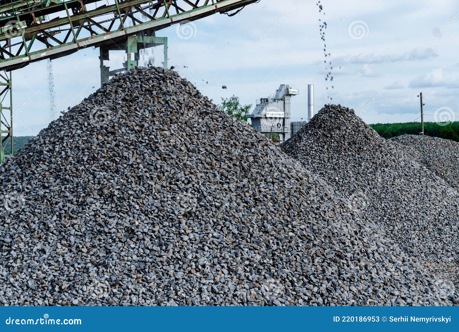 Industrial Background - Crusher Rock Stone Crushing Machine at Open Pit ...