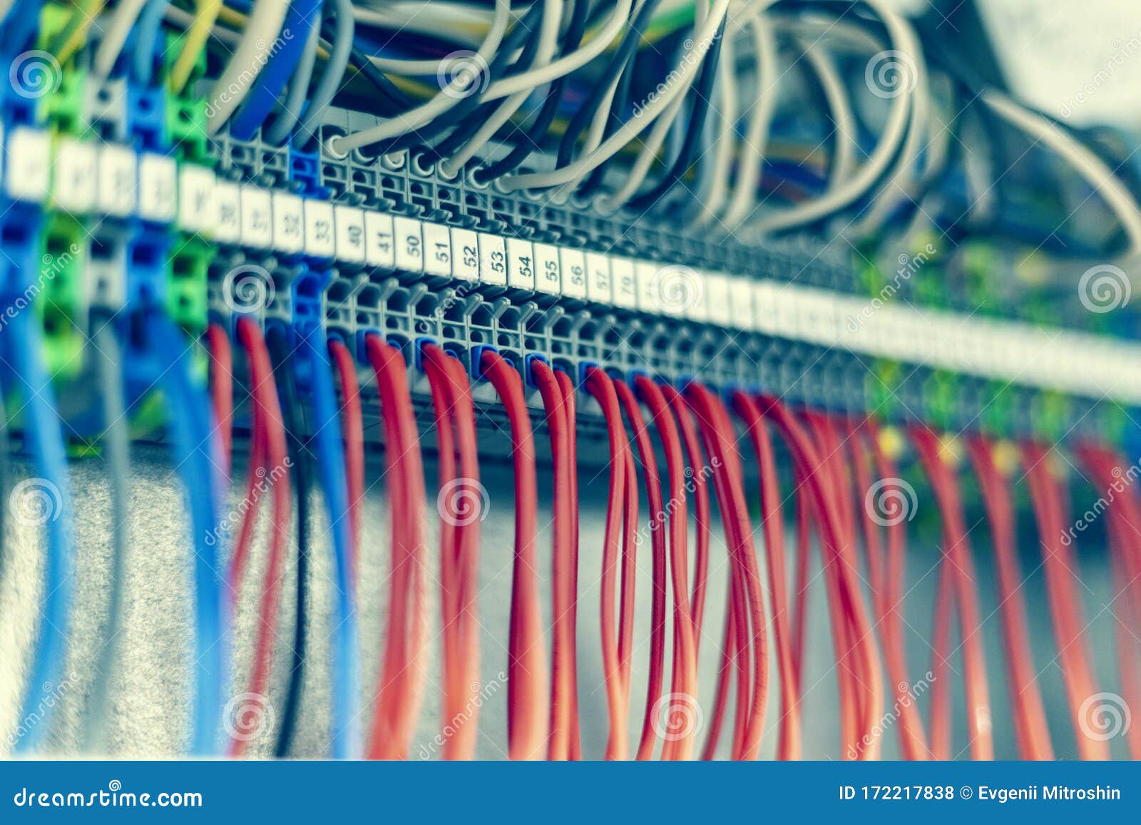 Industrial Background. Cycle, Installation. Terminal Blocks For ...