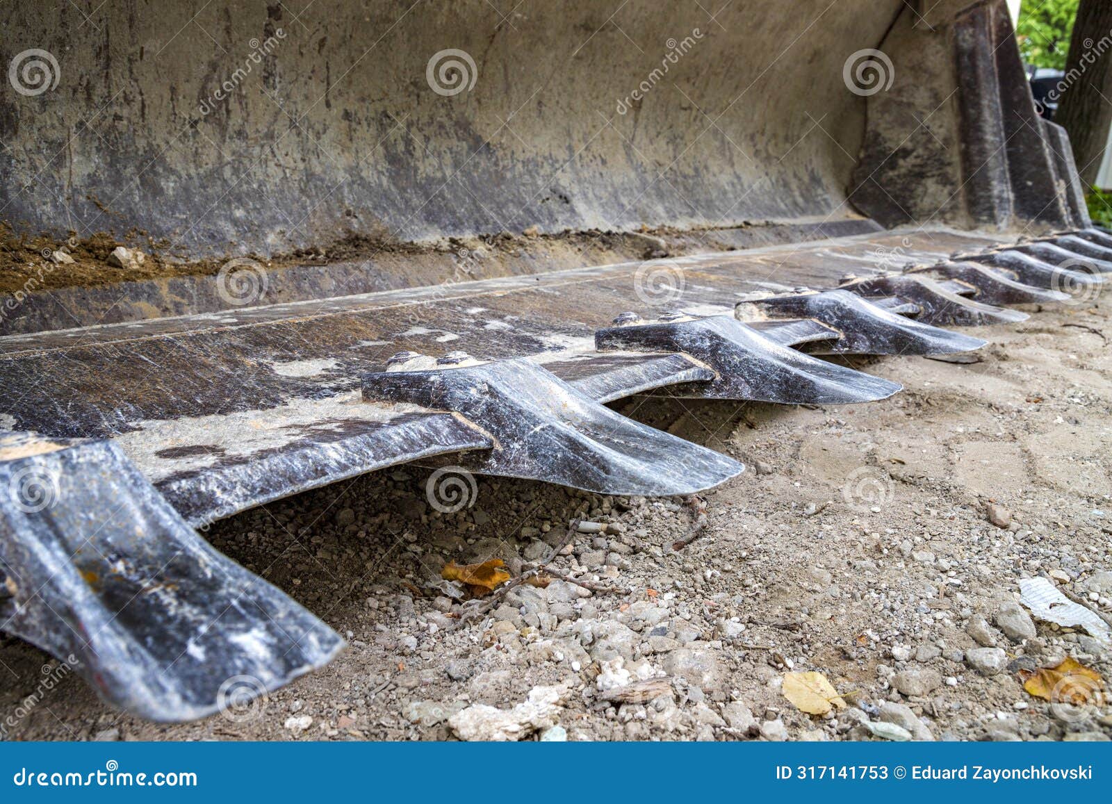 Digger Backhoe Teeth Close-up. Construction Excavator Bucket Stock ...