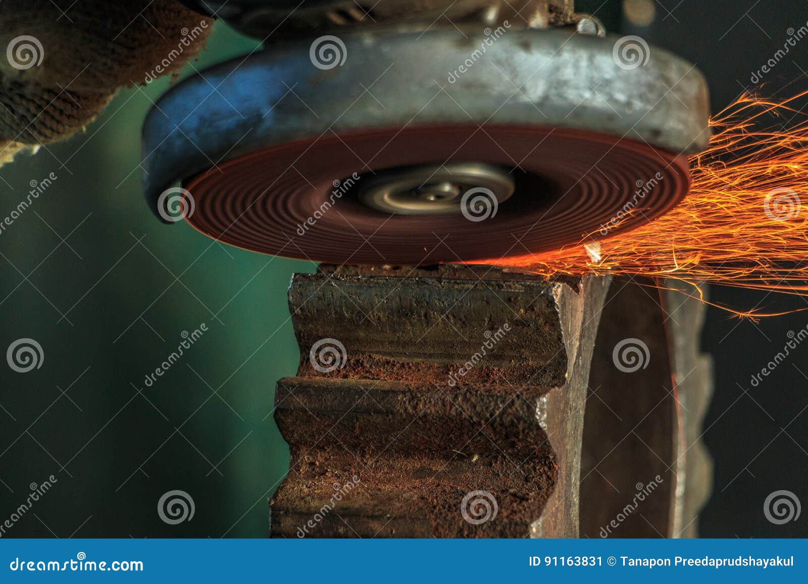 Industrial Background, Industry, Sparks from Grinding Machine in Stock ...