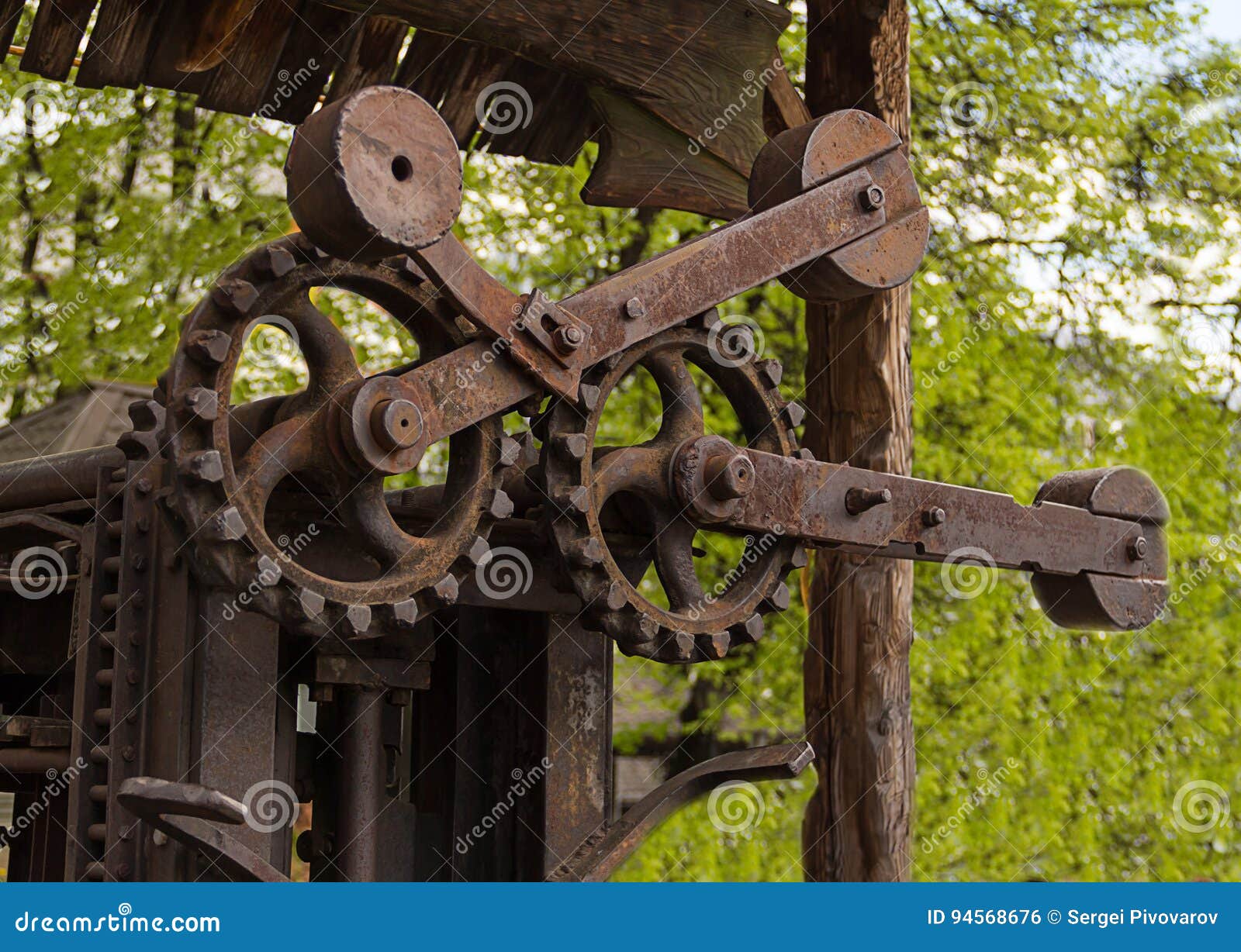 Industrial Background Rusty Old Large Toothed Gear Mechanism Stock ...