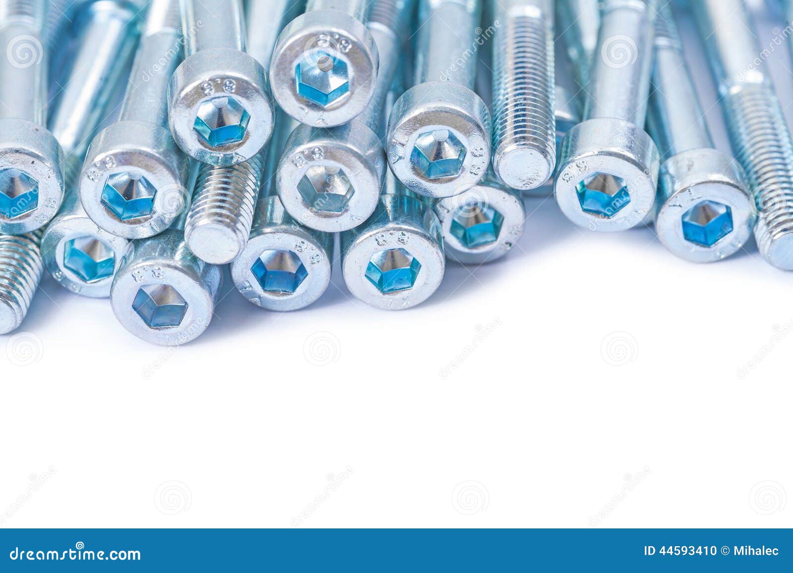 Industrial Background Stack of Bolts Isolated Stock Photo - Image of ...