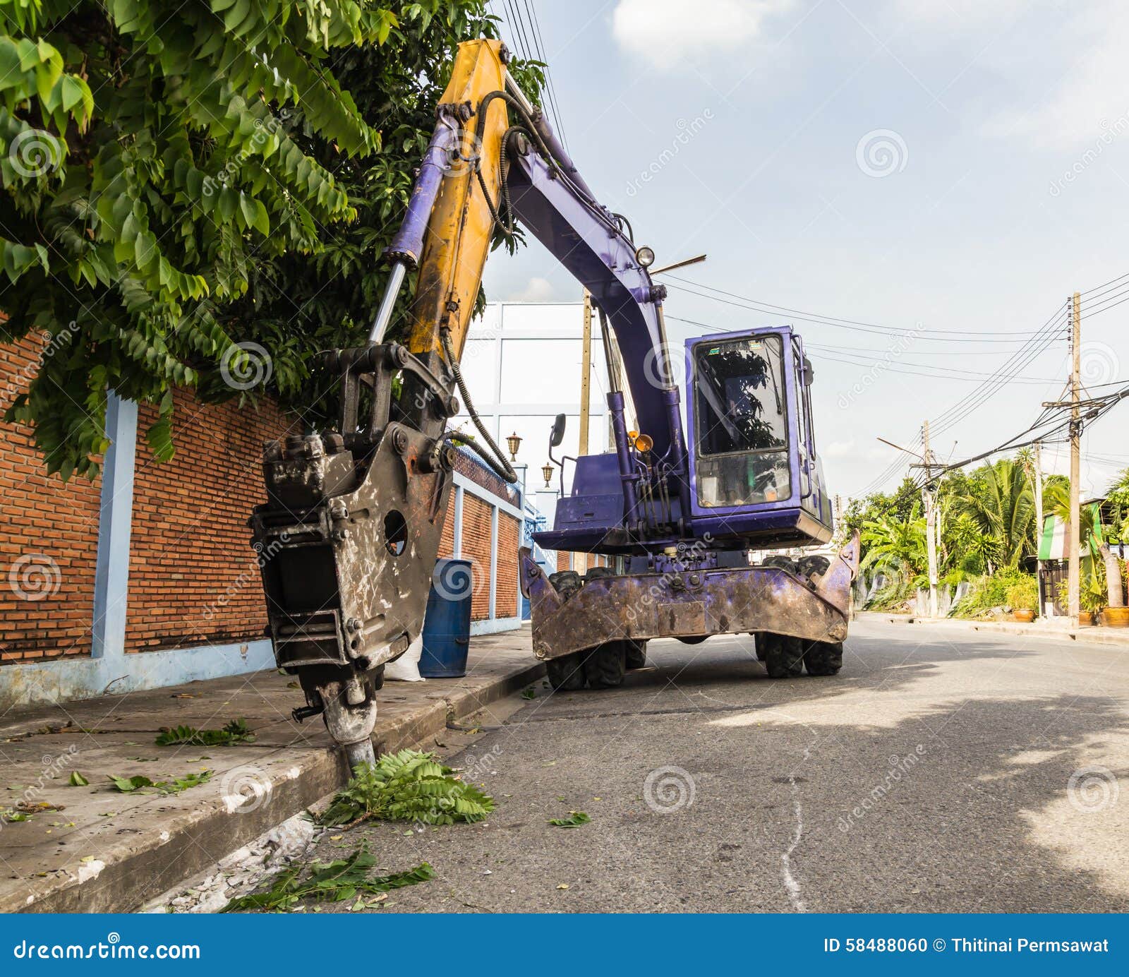 Industrial Backhoe, Bulldozer Moving Drilling Stock Photo - Image of ...
