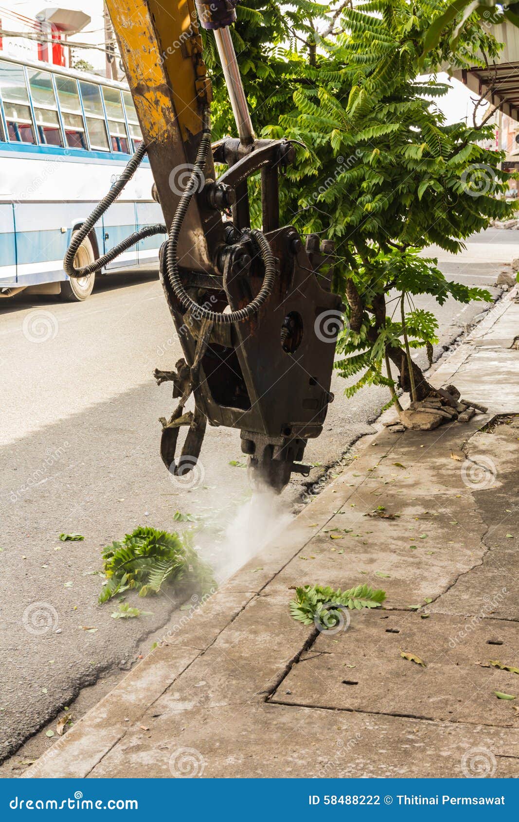 Industrial Backhoe, Bulldozer Moving Drilling Stock Photo - Image of ...
