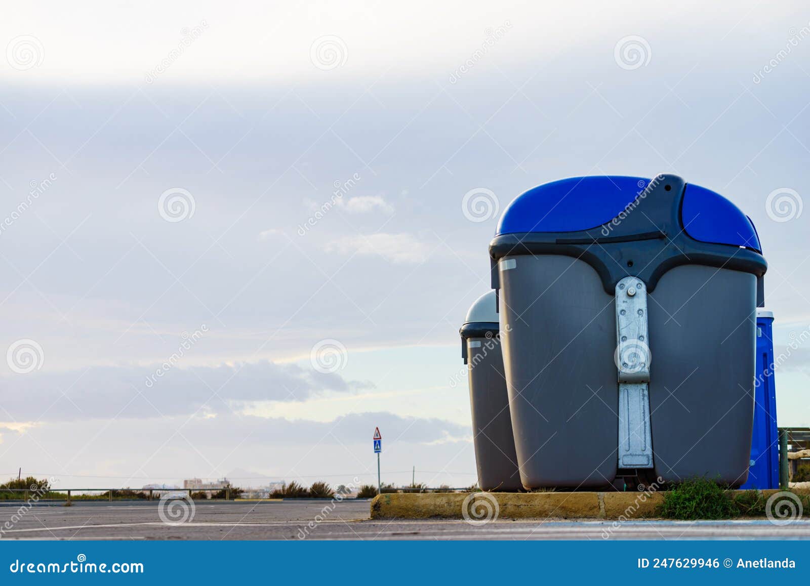Industrial Big Garbage Bin Outdoors Stock Photo - Image of dustbin ...