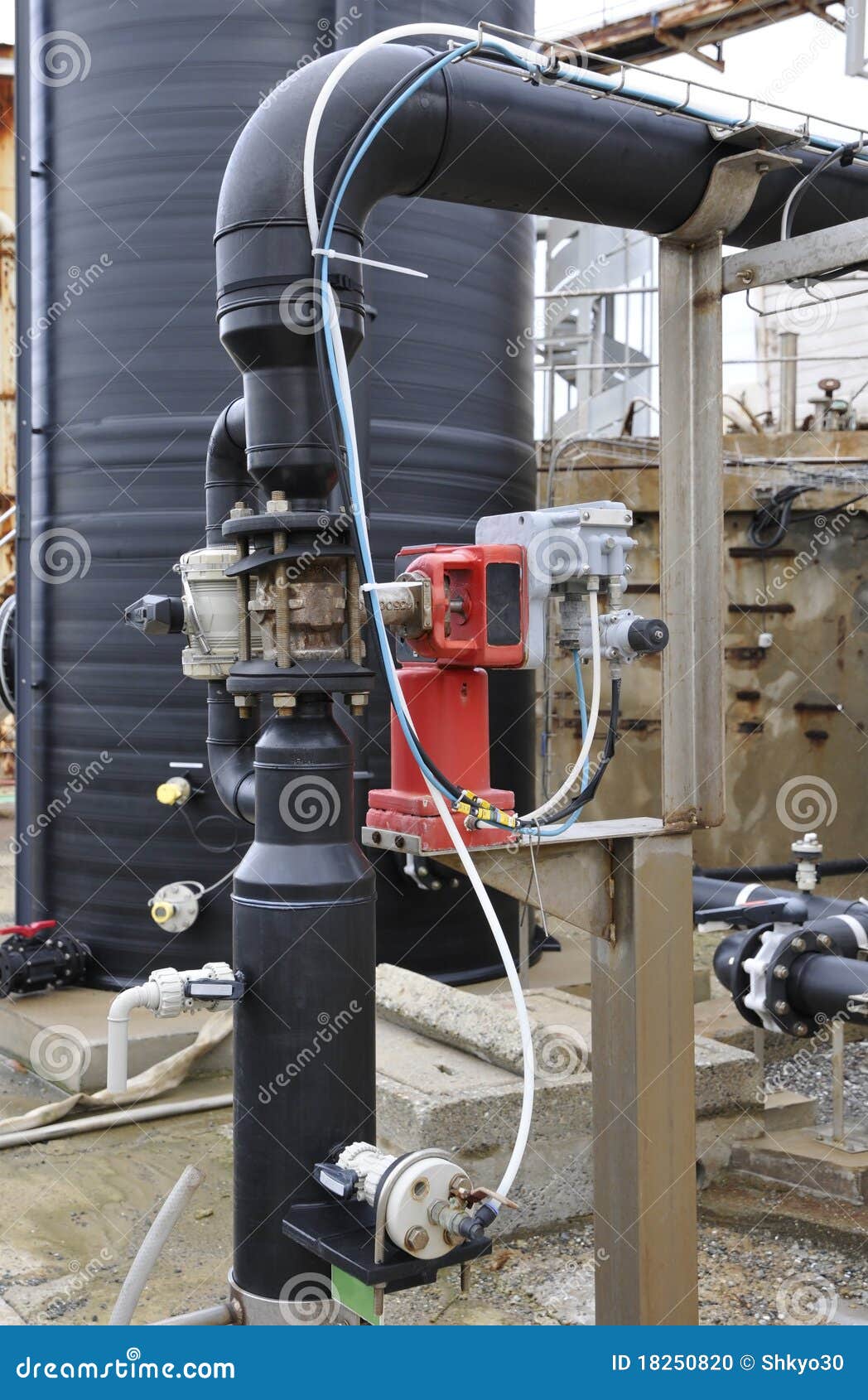 Industrial Black Plastic Tank and Control System Stock Photo - Image of ...