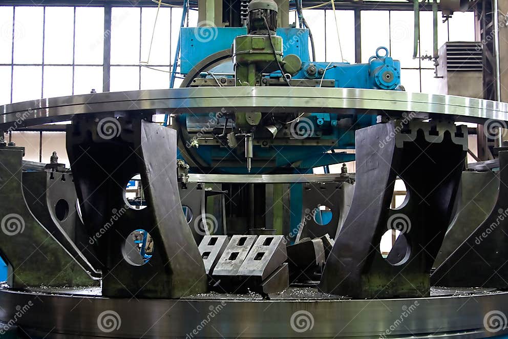 Industrial Blue Milling-machine 2 Stock Photo - Image of head, blue ...