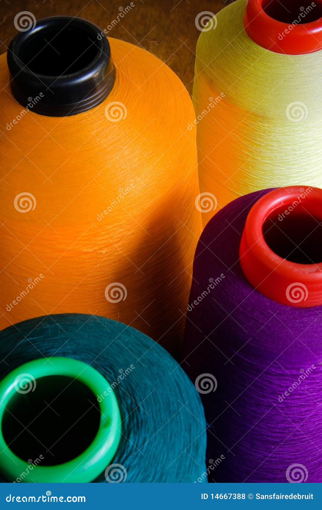 Industrial bobbins stock photo. Image of black, orange - 14667388
