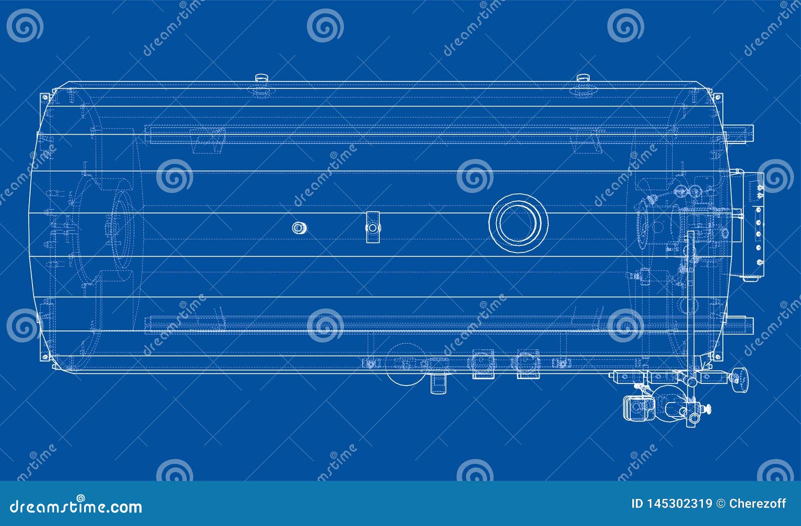 Industrial Boiler Outline. Vector Rendering of 3d Stock Vector ...