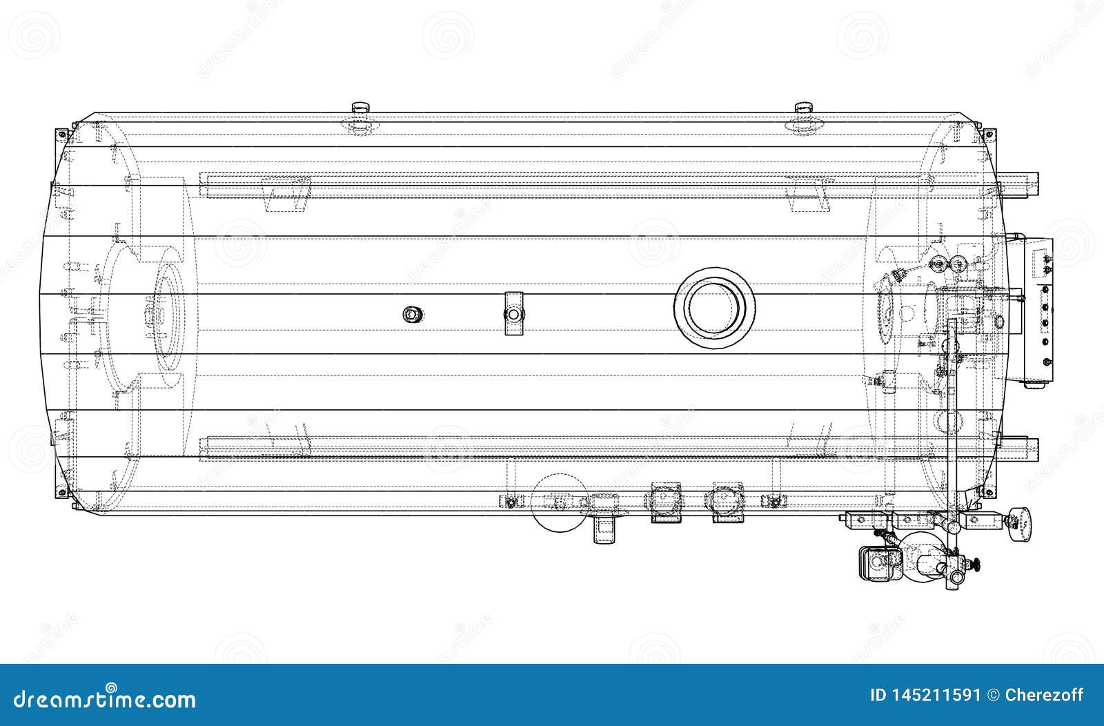 Industrial Boiler Outline. Vector Rendering of 3d Stock Vector ...