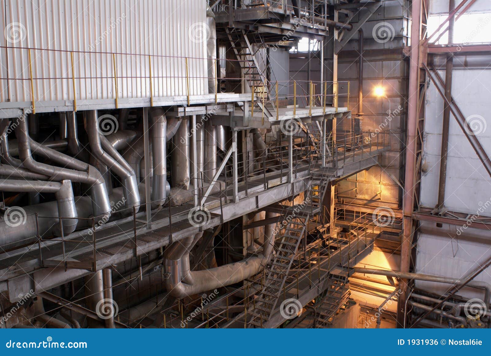 Industrial Boiler and Piping Stock Photo - Image of burn, pipelines ...