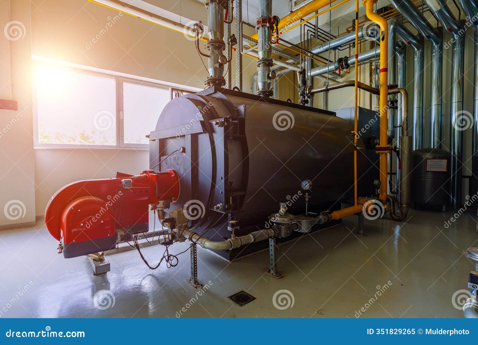 Industrial Boiler Room with Modern Boiler Equipment Stock Image - Image ...