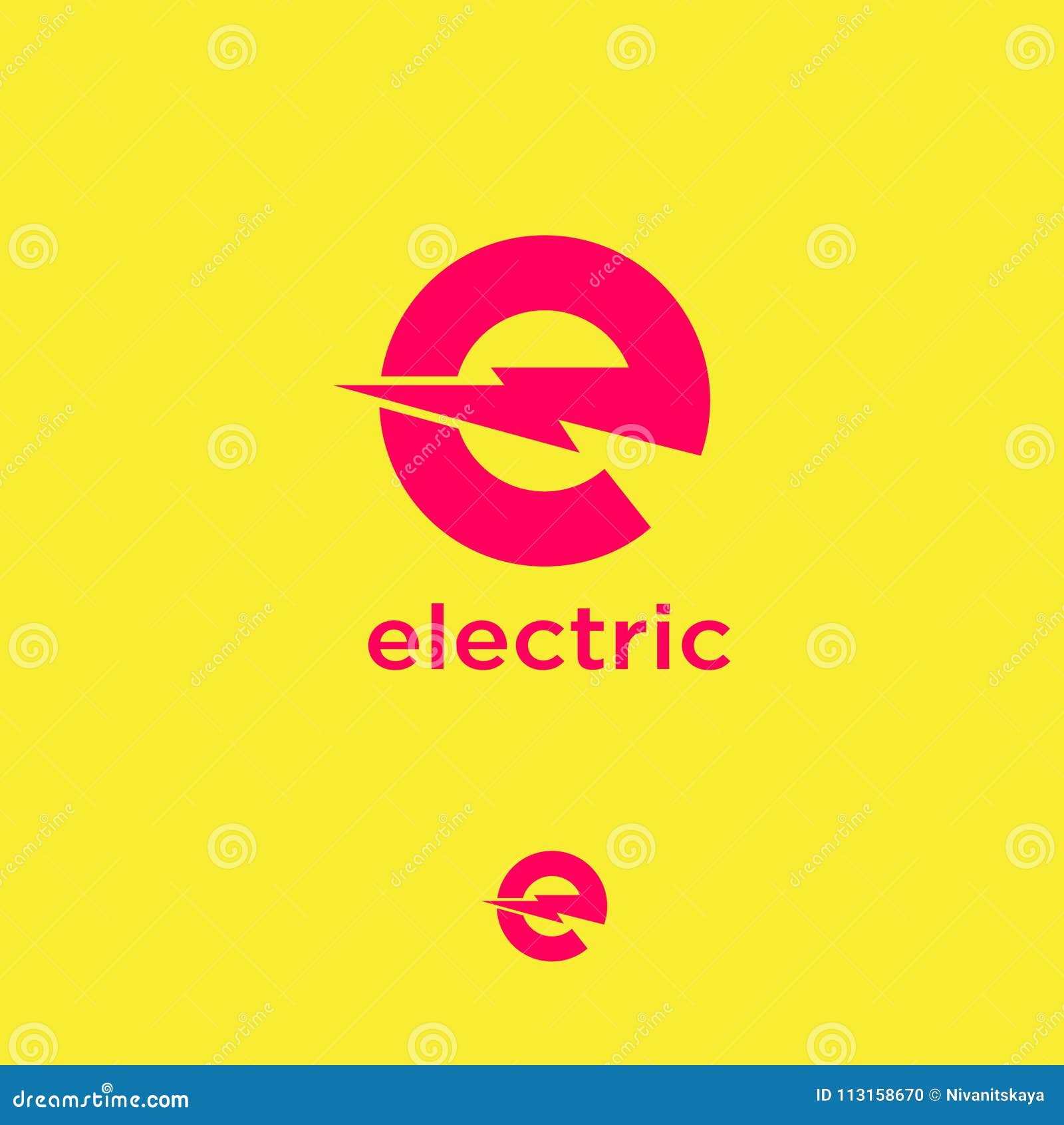 Industrial Bonde Logotipo Do Poder a Letra E Com Relâmpago Em Um Fundo ...