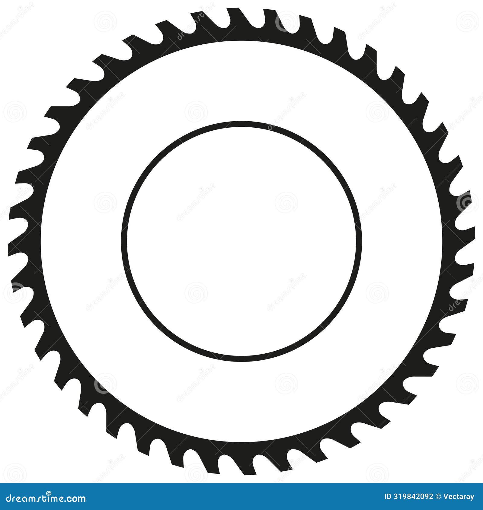 Round Industrial Circular Saw Border Frame. Ideal For Vintage Label Or ...