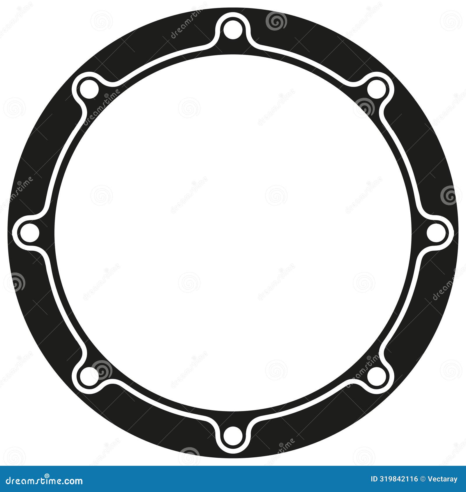 Round Gasket Industrial Border Frame. Ideal For Vintage Label Or Logo ...