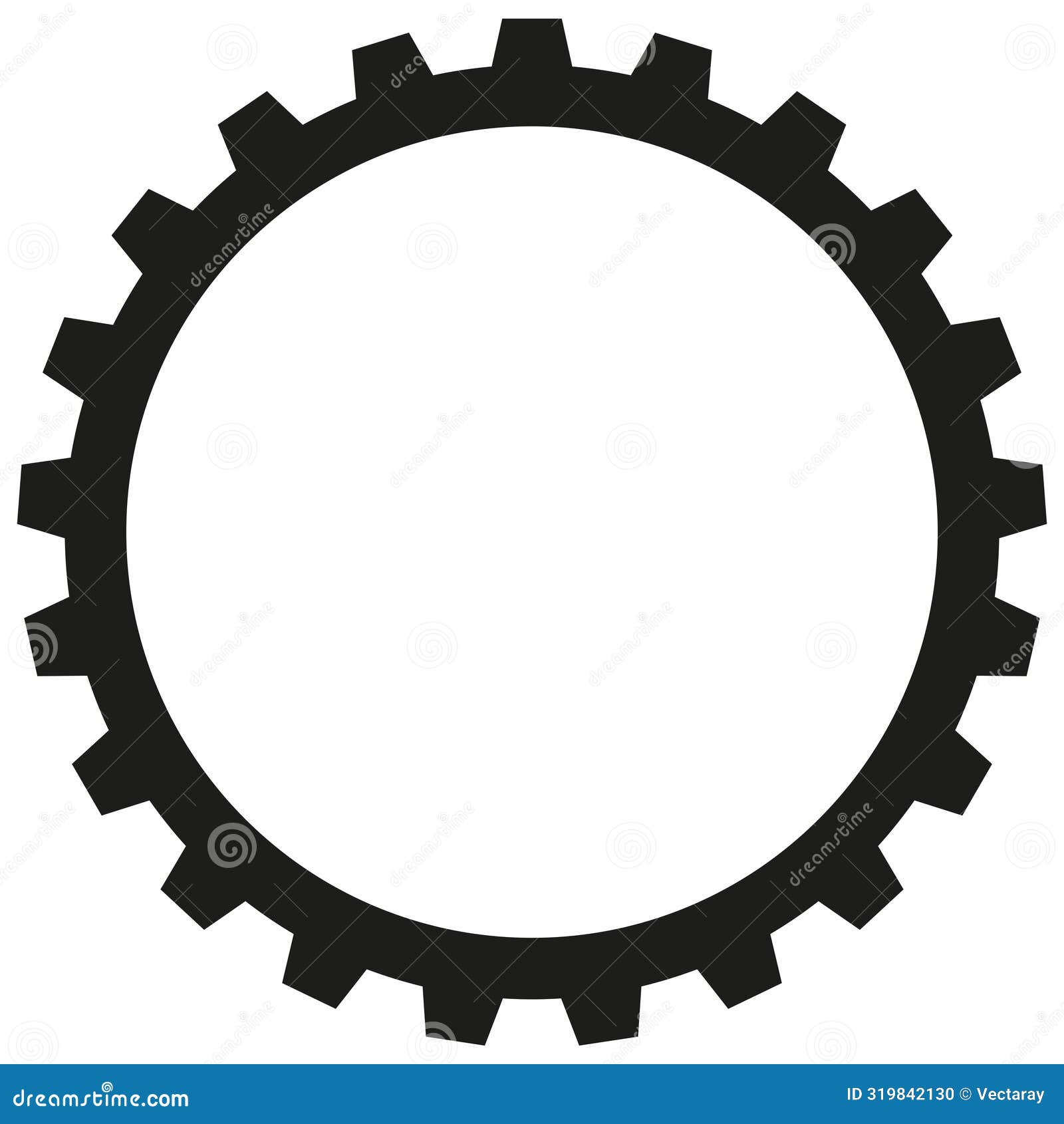 Round Gearwheel Industrial Border Frame. Ideal For Vintage Label Or ...